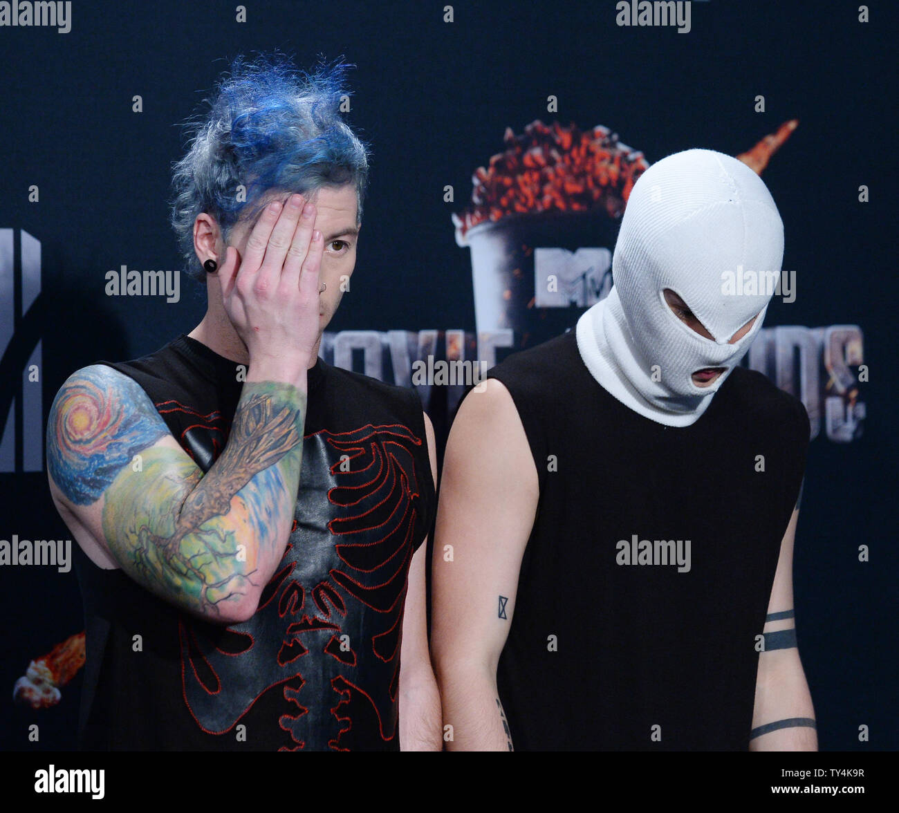 Musicians Josh Dun and Tyler Joseph of Twenty One Pilots appear ...