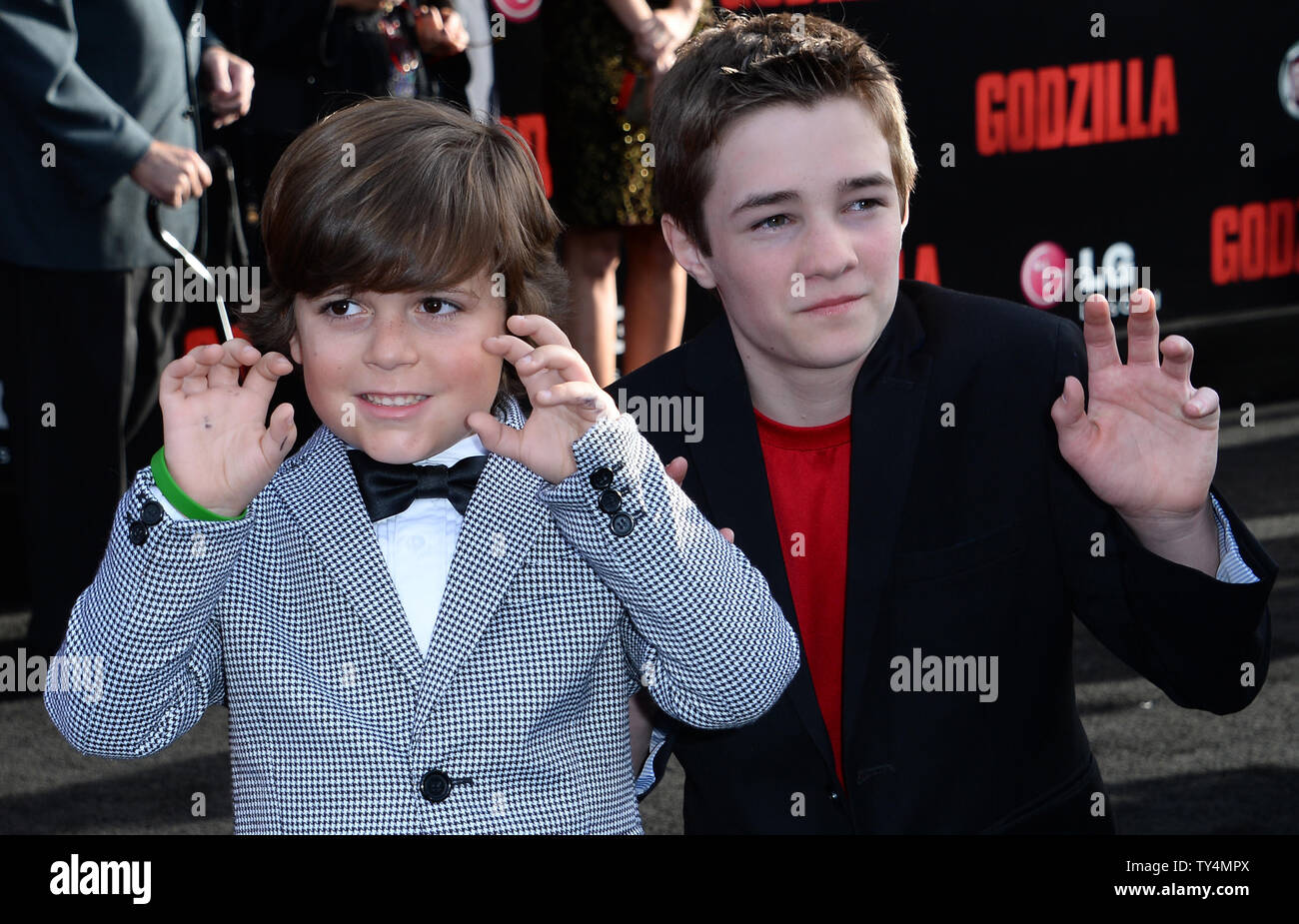 Cast member Carson Bolde and CJ Adams attend the premiere of the sci-fi ...