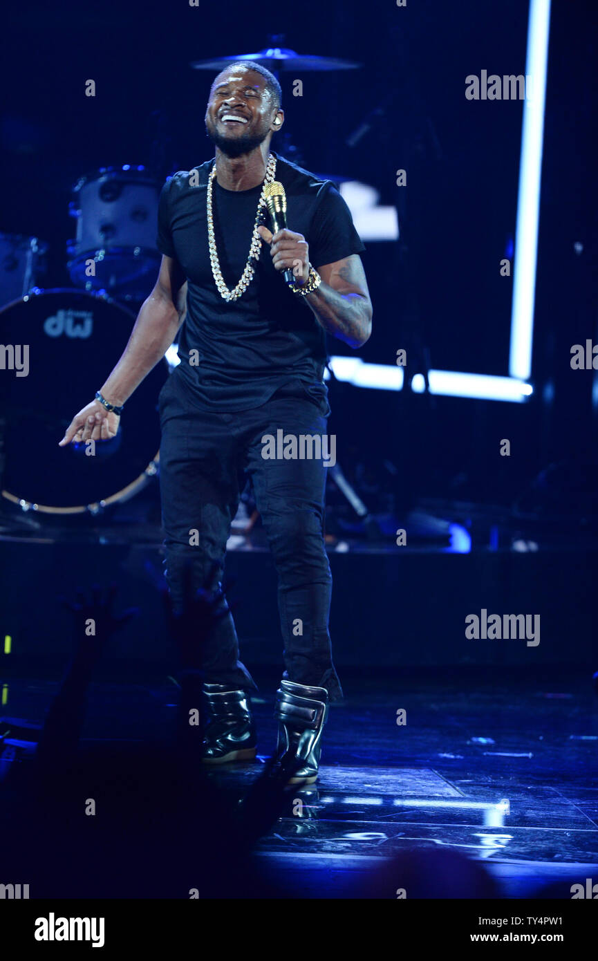 Singer Usher performs during the 14th annual BET Awards at Nokia ...