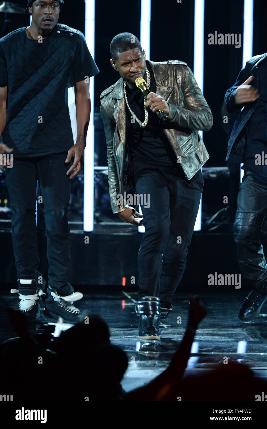 Singer Usher performs during the 14th annual BET Awards at Nokia ...