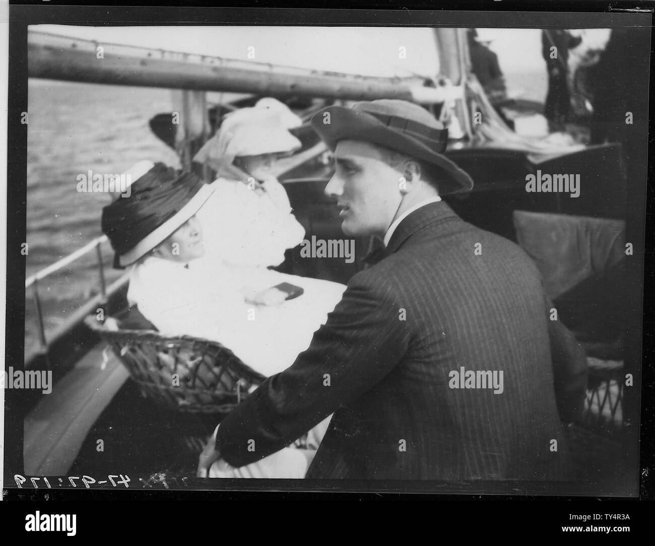 Franklin D. Roosevelt with Sara Delano Roosevelt and Laura F. Delano in ...