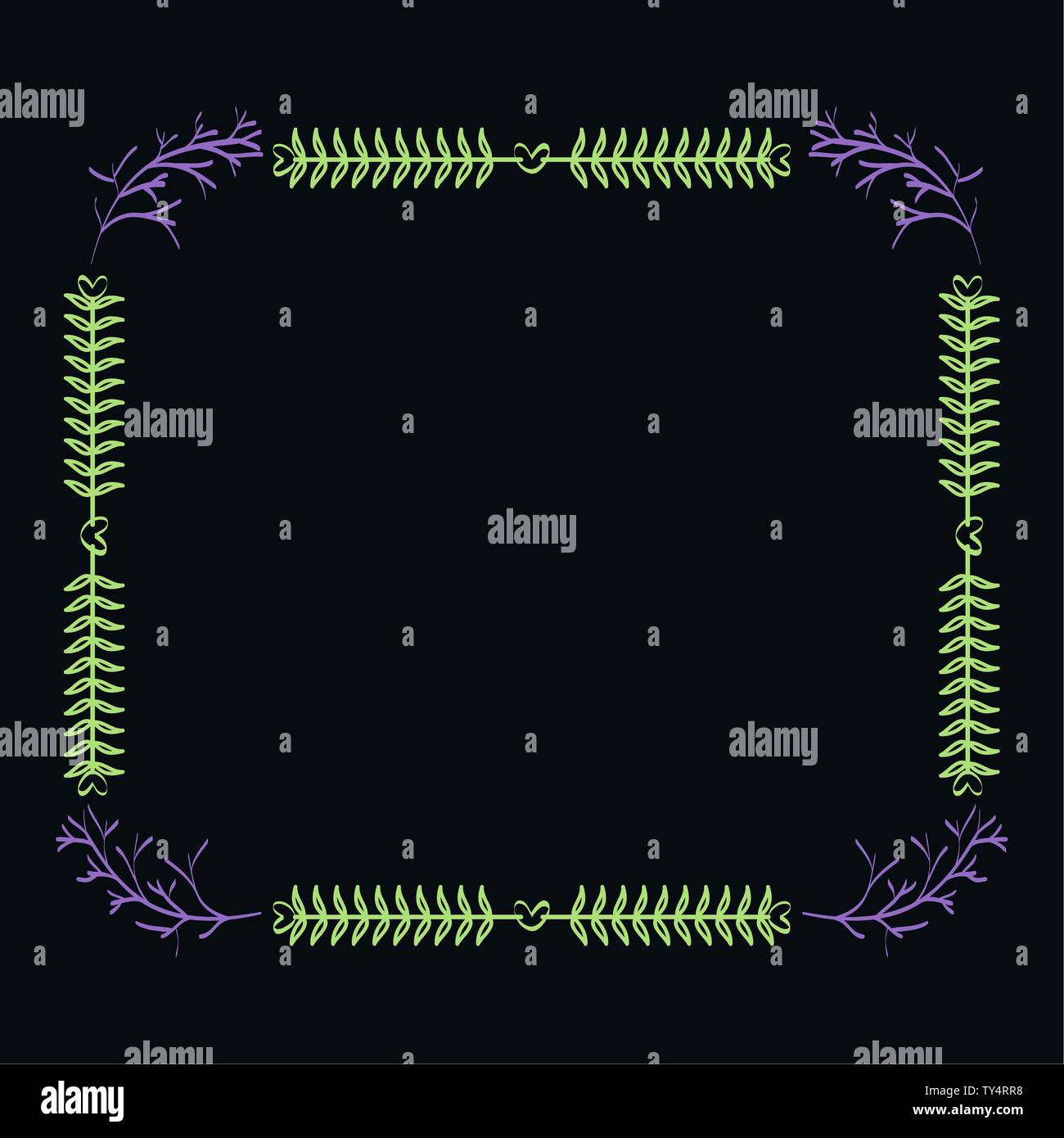 square frame decorative boho style vector illustration design Stock ...