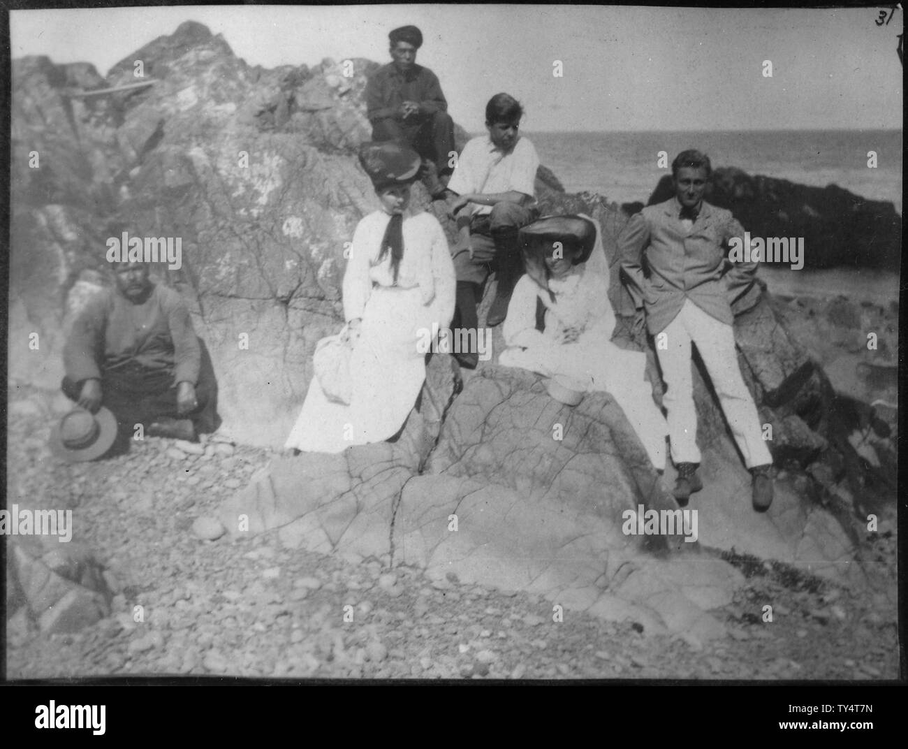 Franklin D. Roosevelt with two Indians, Cousin Sarah, Hall Roosevelt ...