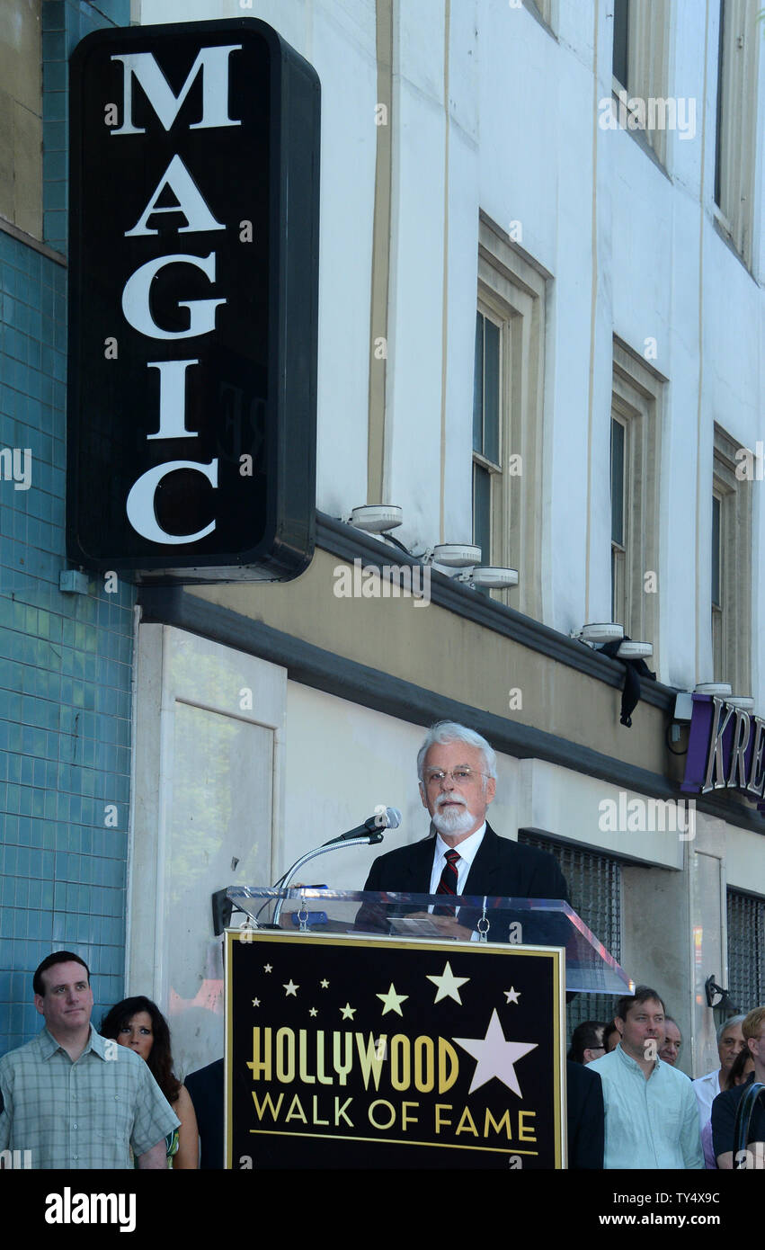 John Hartmann makes comments during a Hollywood Walk of Fame ceremony ...