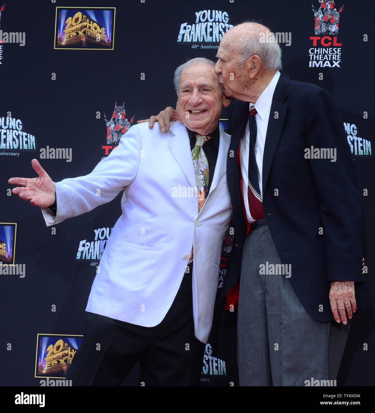 Carl reiner mel brooks hand hi-res stock photography and images - Alamy