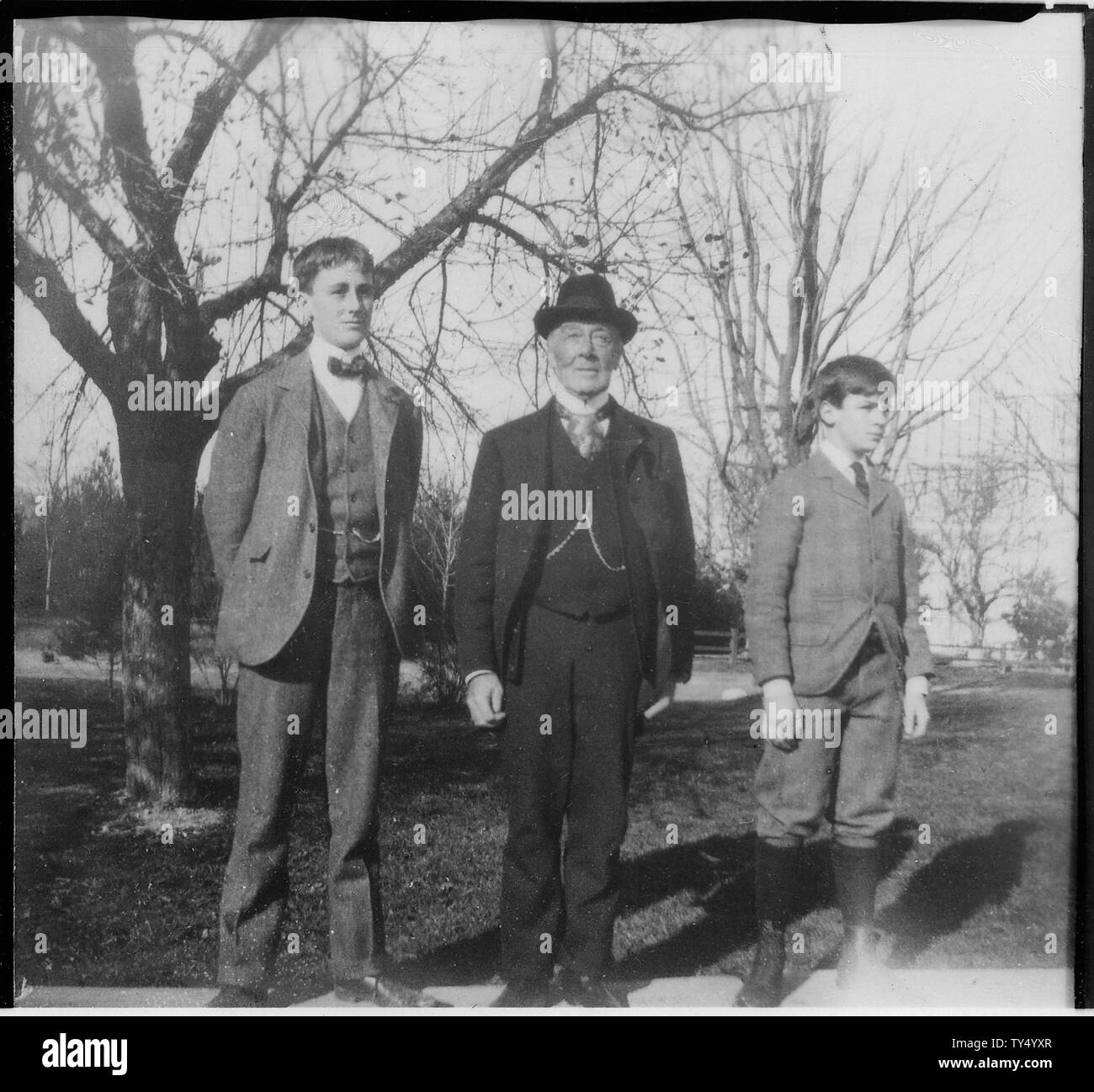 Franklin D. Roosevelt, his father, and Warren D. Robbins in Groton ...