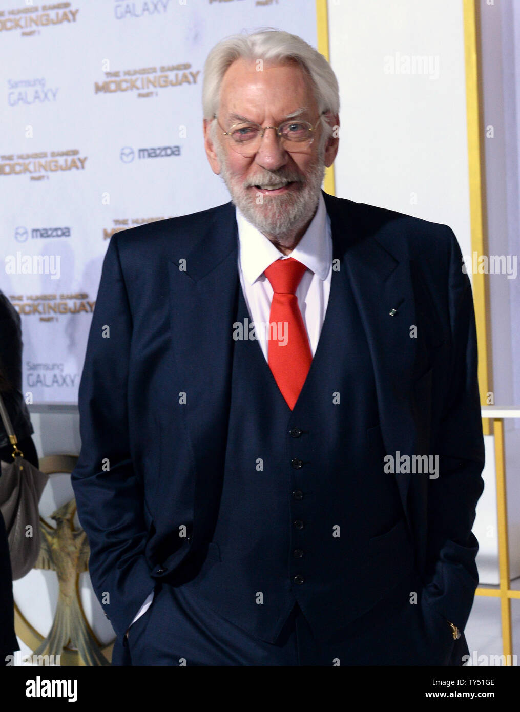 Actor Donald Sutherland attends the premiere of the sci-fi motion ...