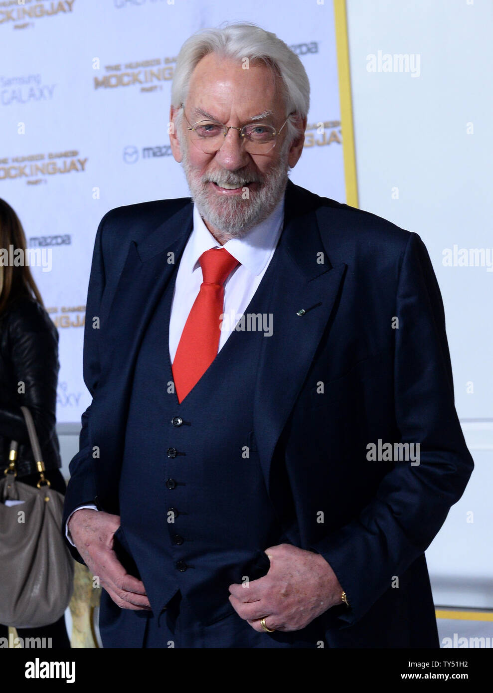 Actor Donald Sutherland attends the premiere of the sci-fi motion ...