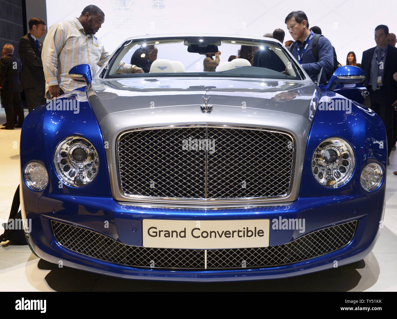 A Bentley Grand Convertible is displayed at the 2014 Los Angeles Auto ...