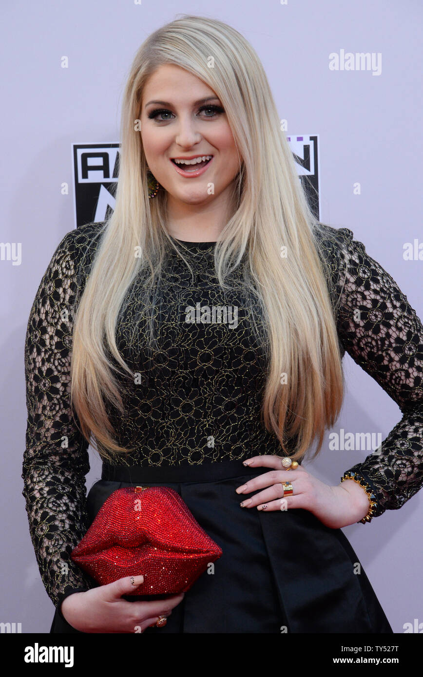Singer Meghan Trainor arrives for the 42nd annual American Music Awards ...