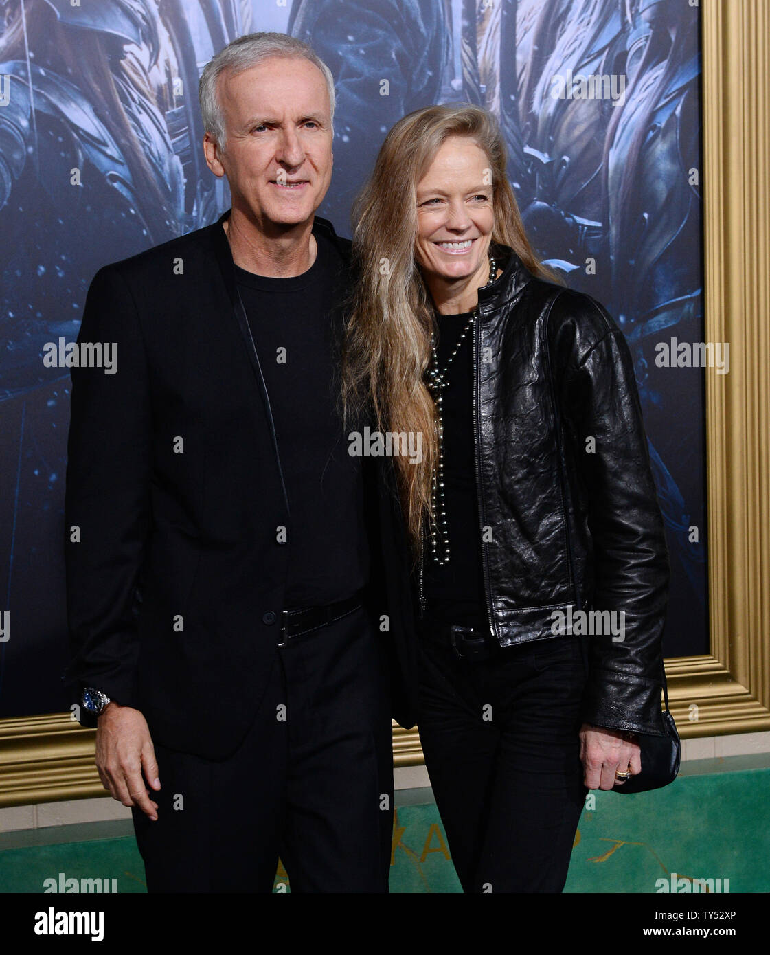 Director James Cameron and his wife, stress Suzy Amis attend the ...