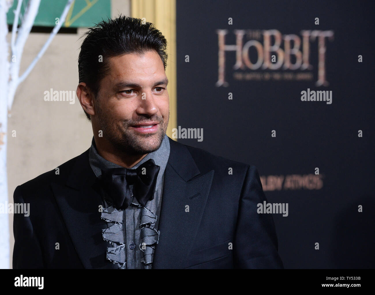 Actor Manu Bennett attends the premiere of the motion picture fantasy "The Hobbit: The Battle of ...