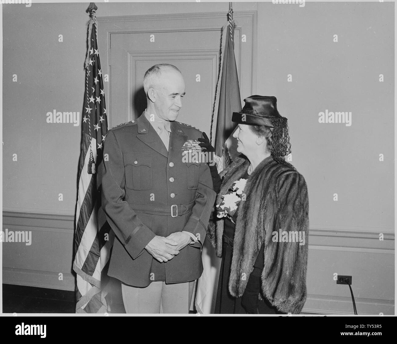 Gen. Omar Bradley and his wife. Gen. Bradley has just been sworn in as ...