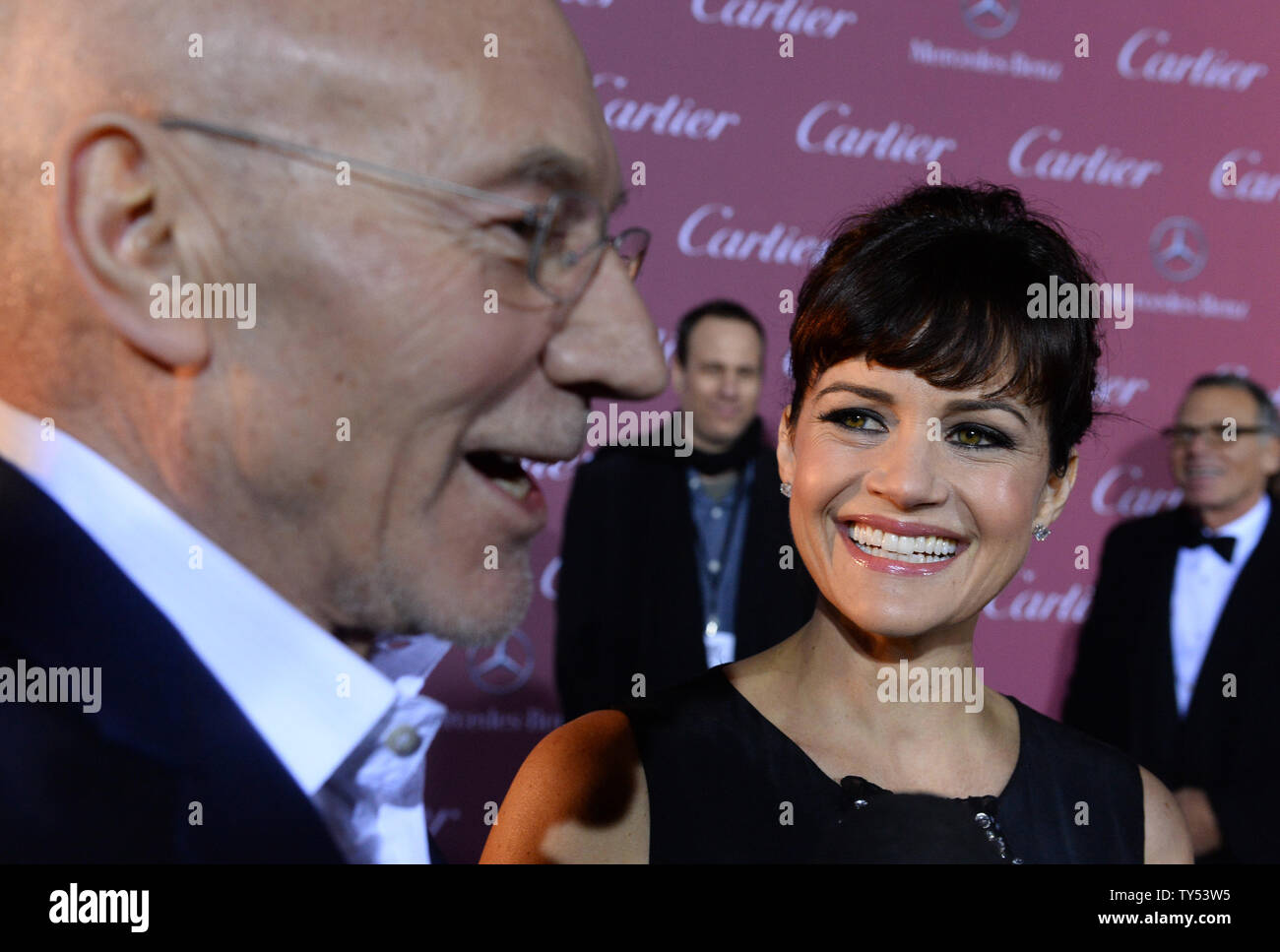Actors Patrick Stewart , left, and Carla Gugino attend the 26th annual ...