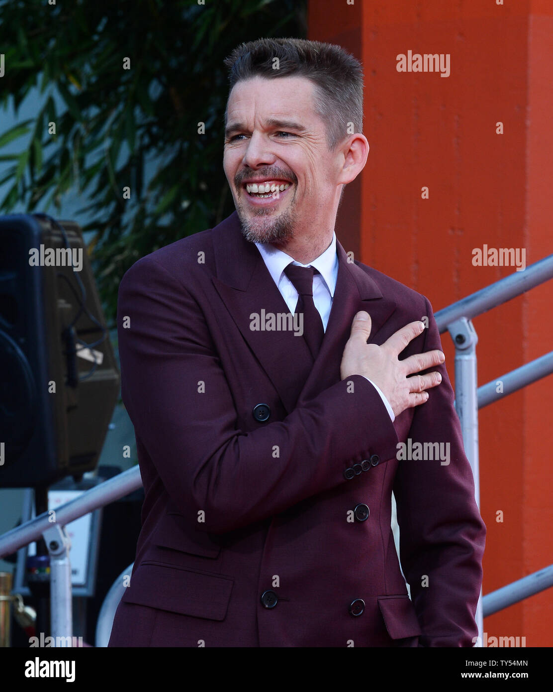 Actor Ethan Hawke participates in a hand & footprint ceremony honoring ...
