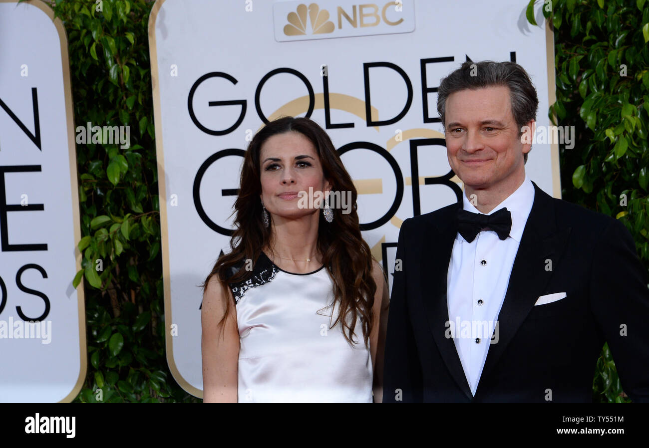 Actor Colin Firth (R) and producer Livia Giuggioli attends the 72nd ...