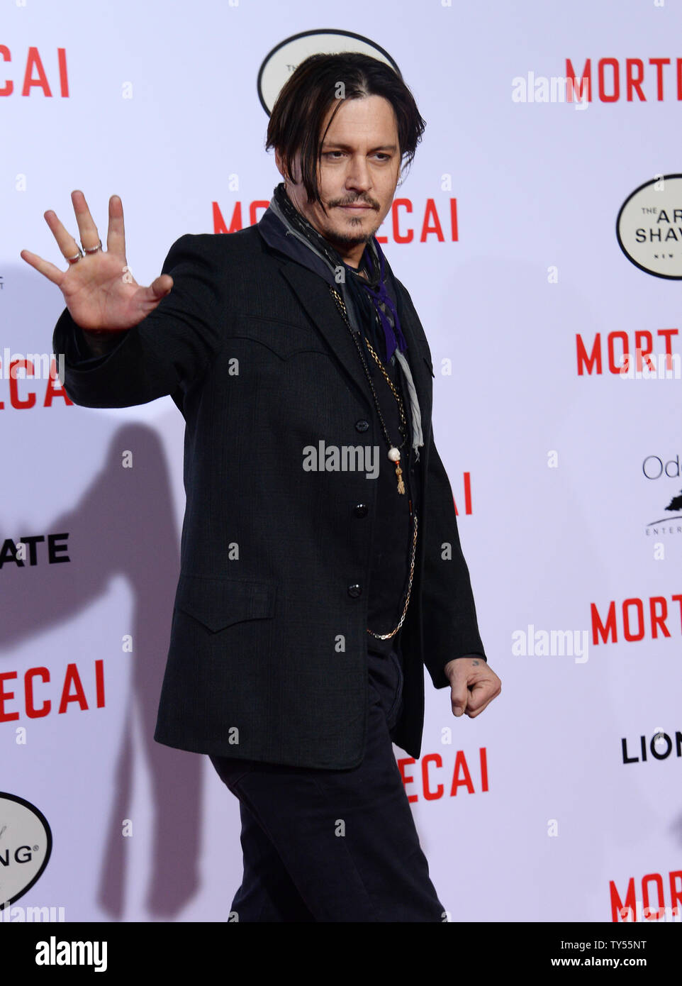 Cast member Johnny Depp attends the premiere of the motion picture comedy "Mortdecai" at the TCL ...