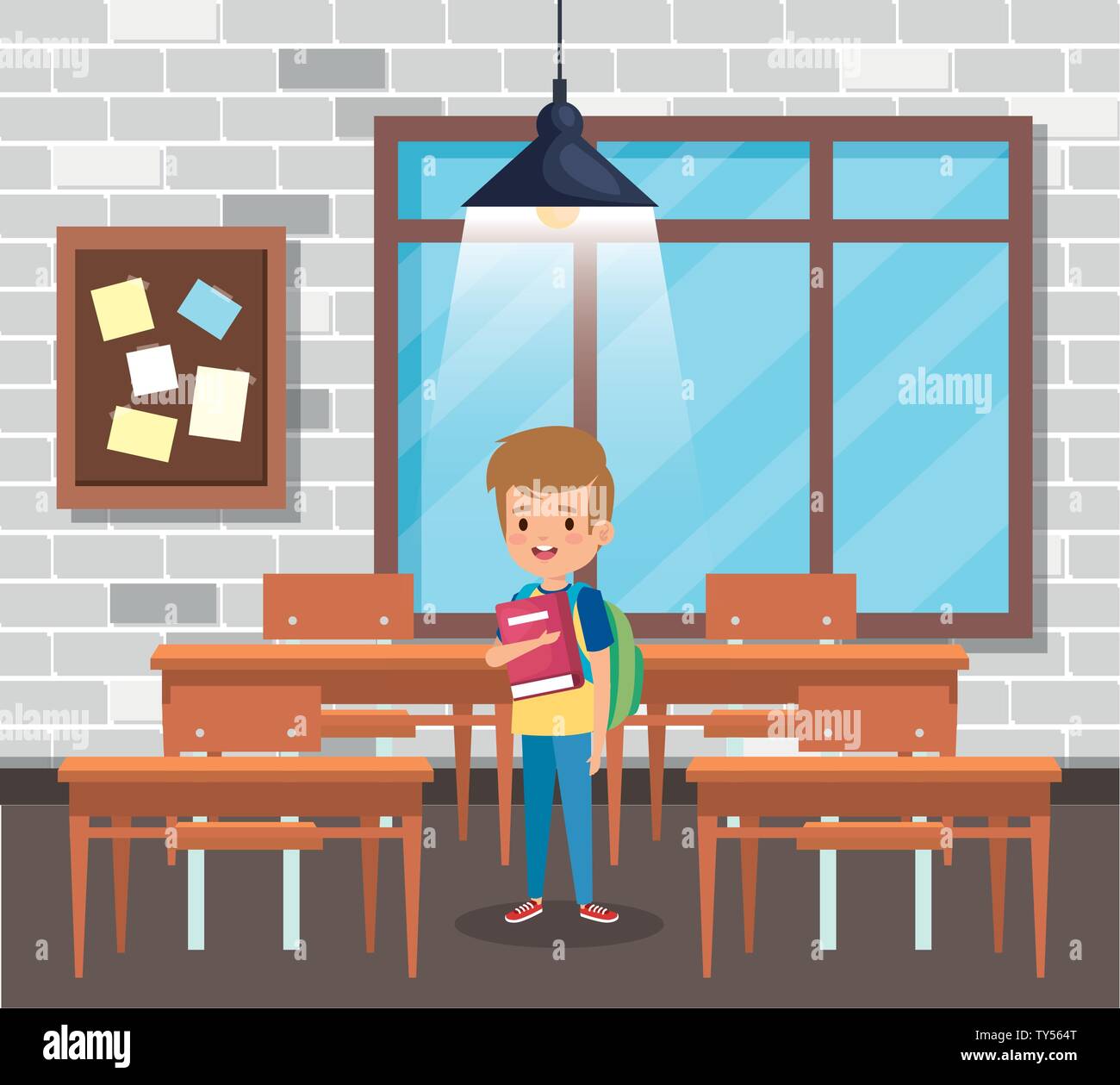Student desks Stock Vector Images - Alamy