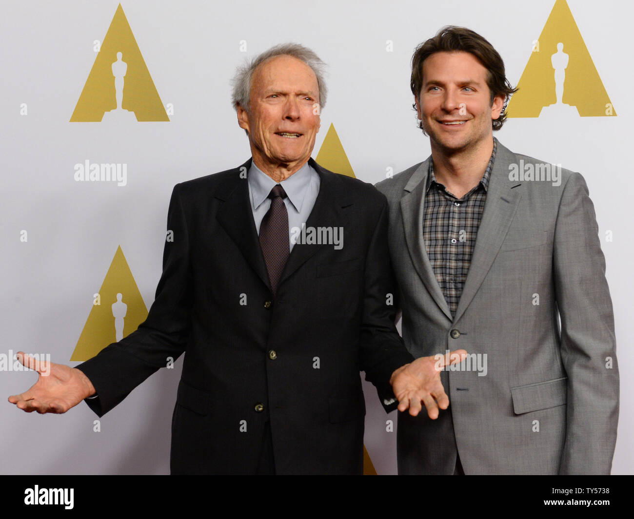 "American Sniper" film director Clint Eastwood (L) and actor Bradley ...
