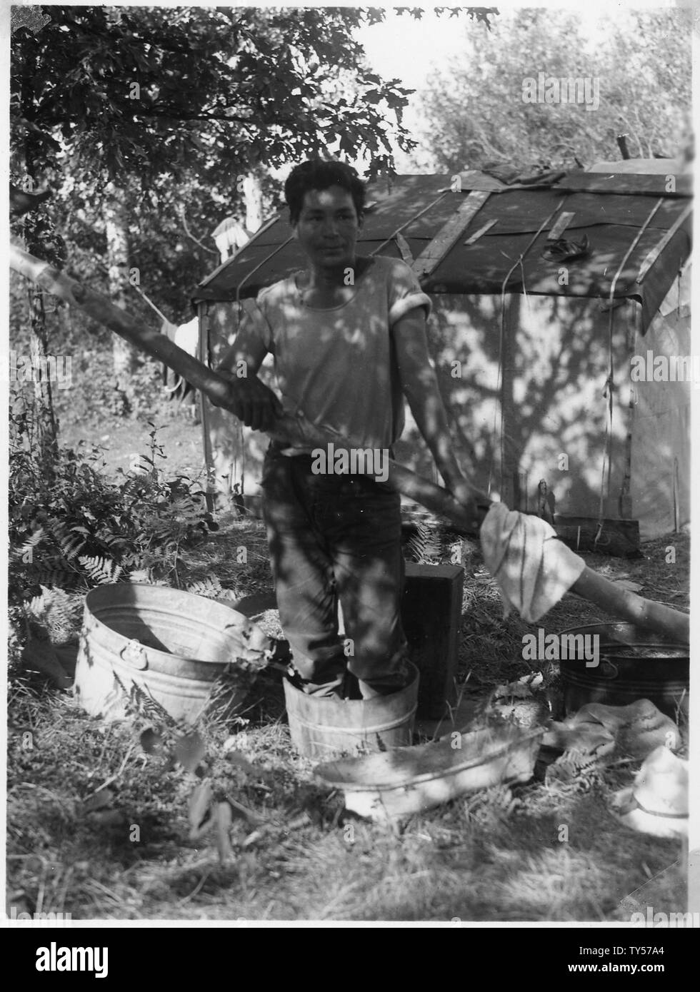 Gigging Rice; Scope and content: The traditional way of removing hulls ...