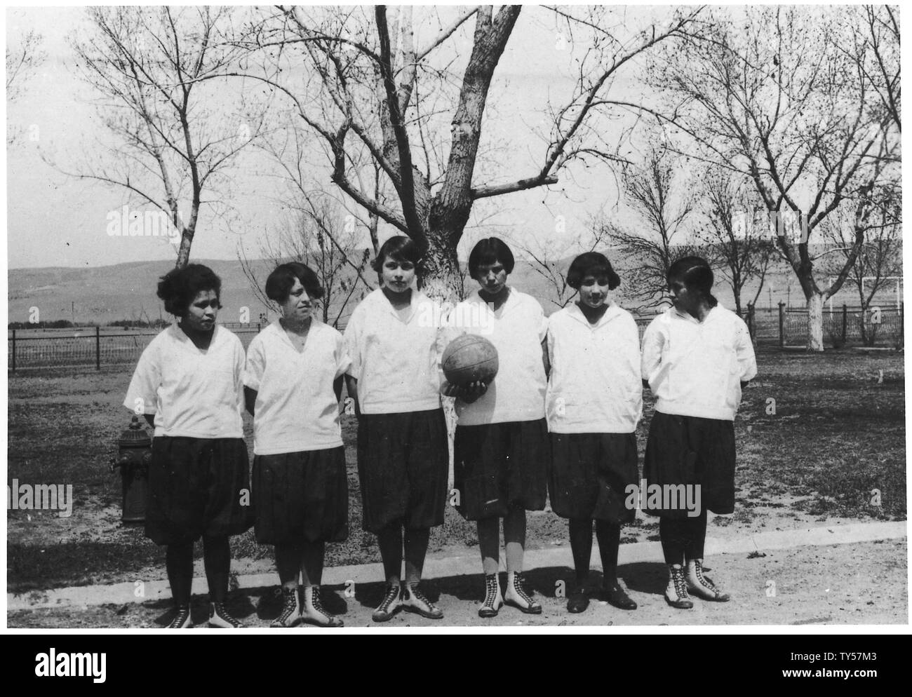 Girls first basketball team Stock Photo - Alamy