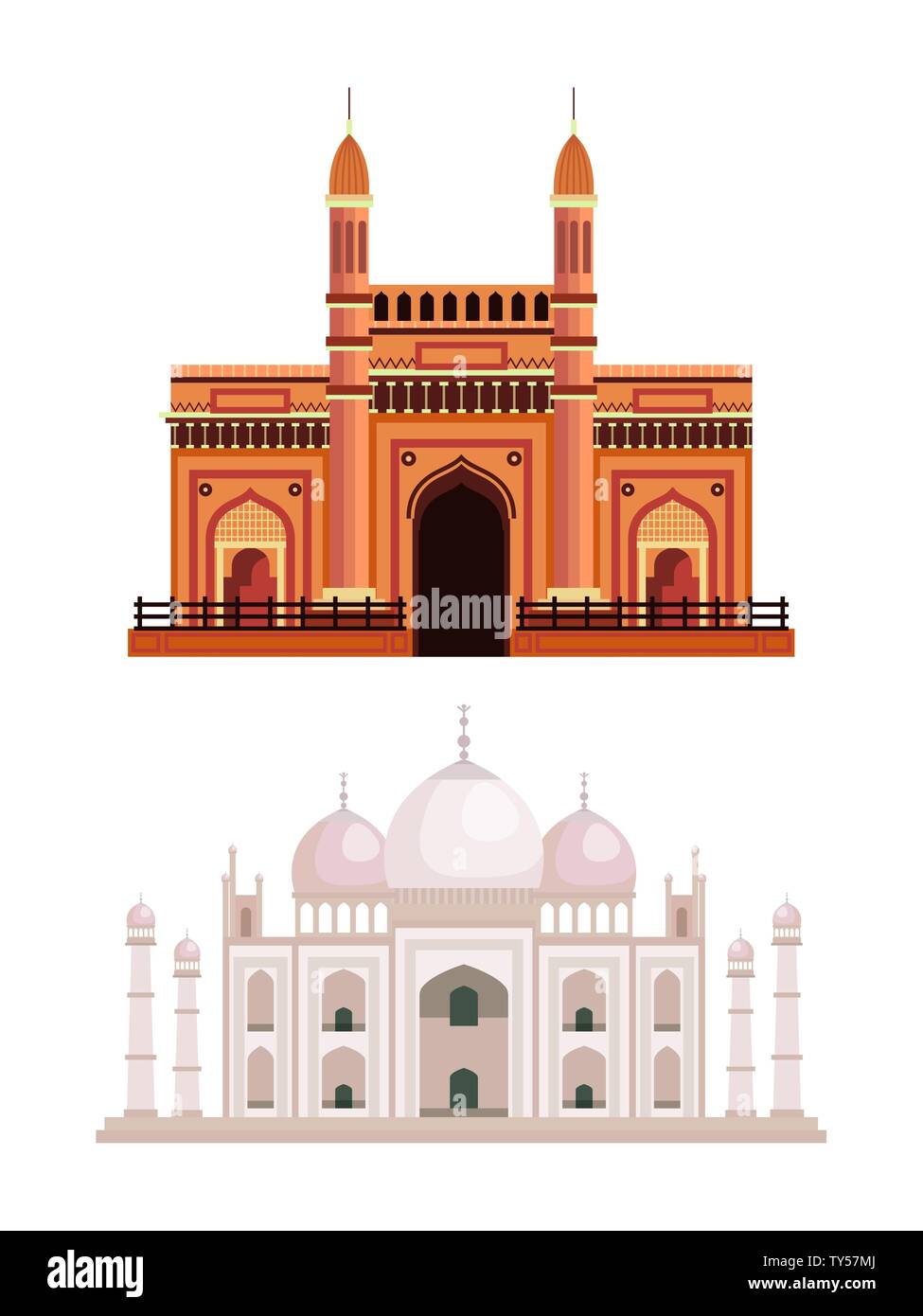 set of india architecture and taj mahal Stock Vector Image & Art - Alamy