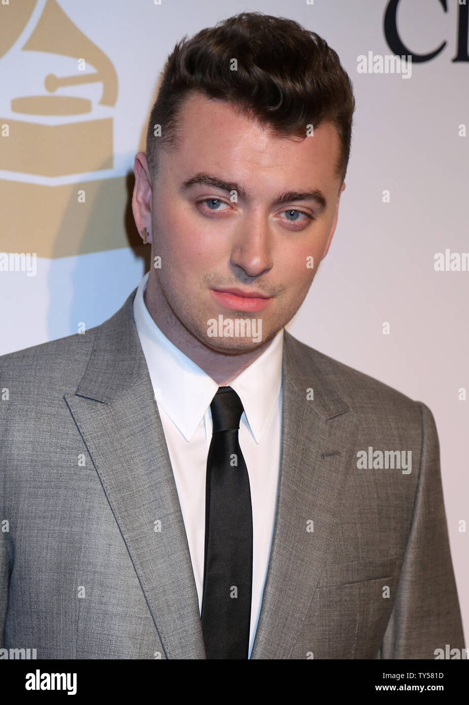 Sam Smith arrives on the red carpet before the annual Clive Davis Pre ...