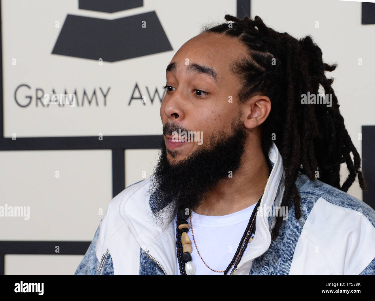 Flip arrives for the 57th Grammy Awards at Staples Center in Los ...