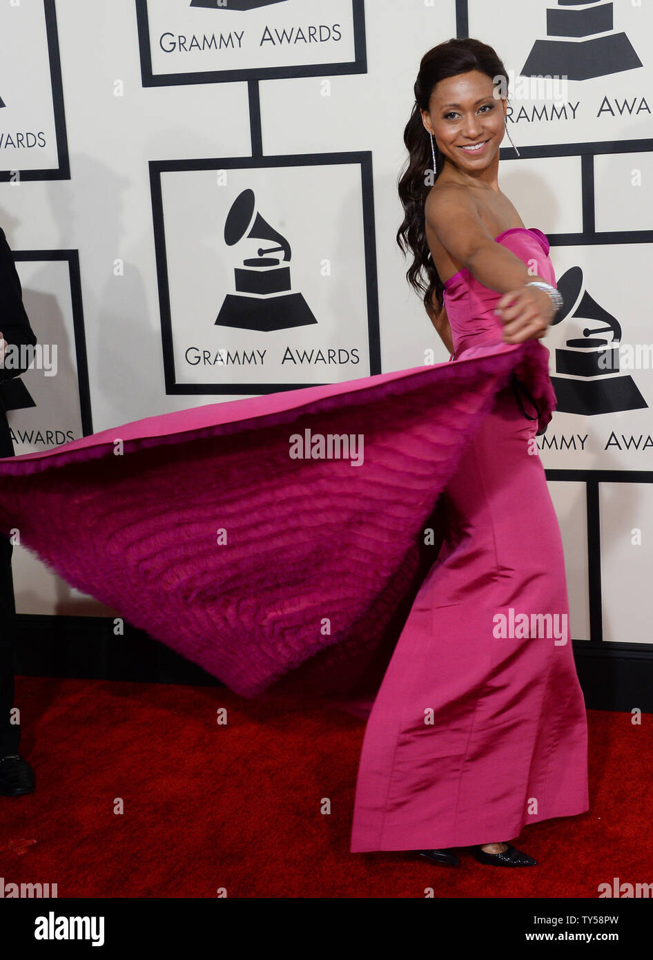 Vaja arrives for the 57th Grammy Awards at Staples Center in Los ...