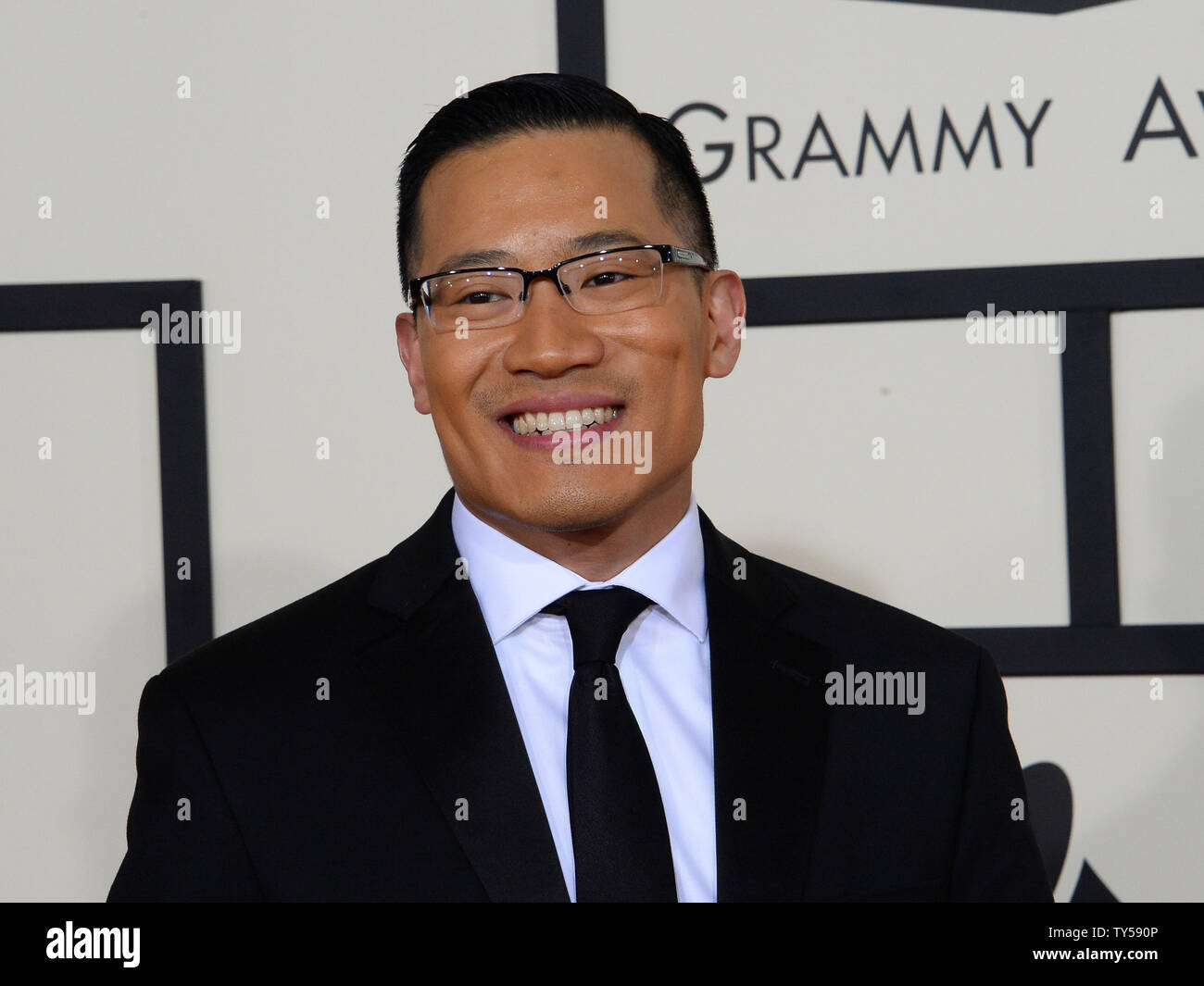Jared Cassedy arrives for the 57th Grammy Awards at Staples Center in ...