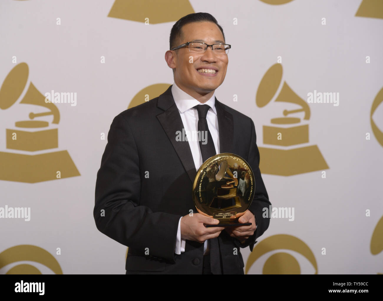 Music Educator Award Honoree Jared Cassedy poses backstage during the ...