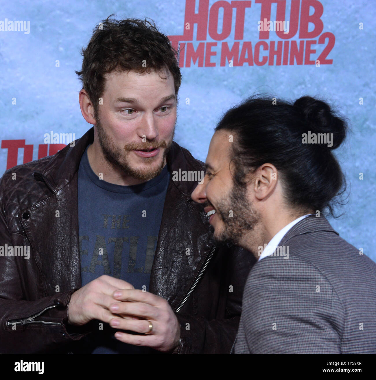 Actor Chris Pratt (L) mingles with producer Andrew Panay during the ...