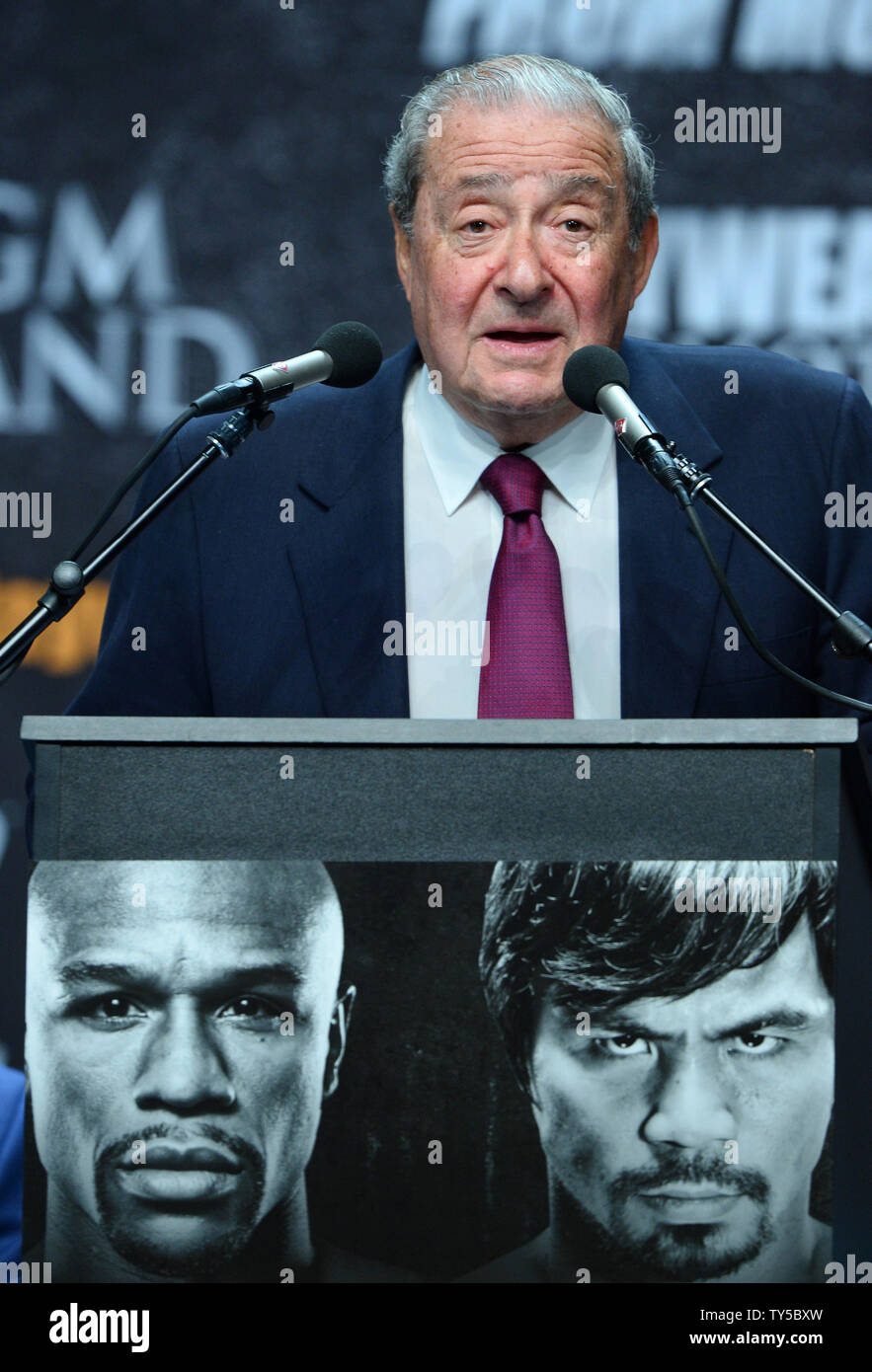 Boxing promoter Bob Arum addresses the media promoting the upcoming ...