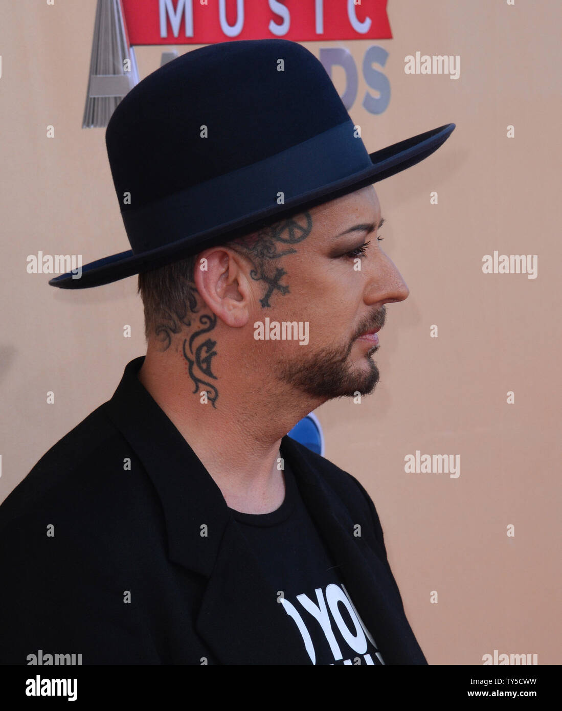 Musician Boy George attends the iHeartRadio Music Awards at the Shrine ...