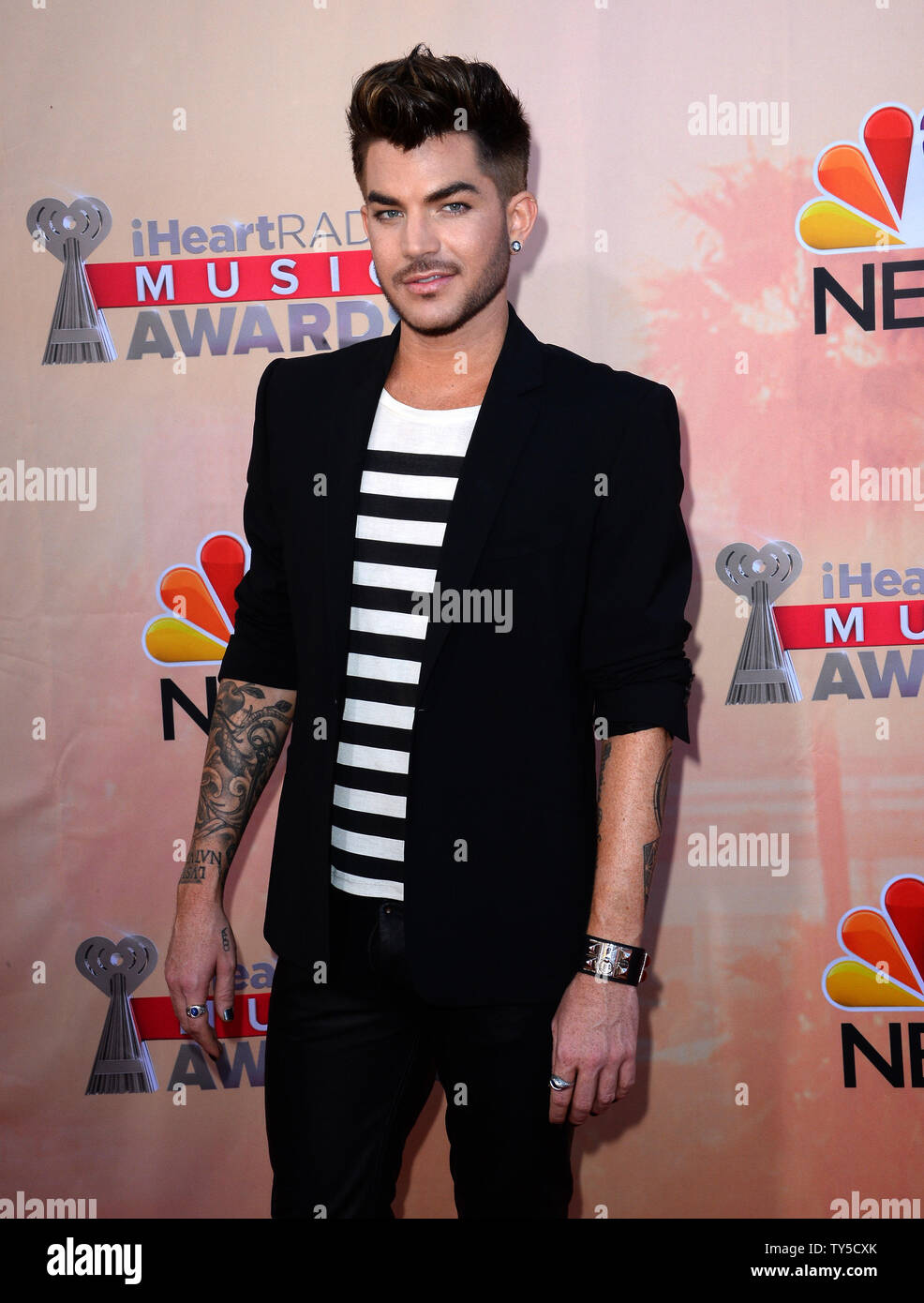 Singer Adam Lambert attends the iHeartRadio Music Awards at the Shrine ...