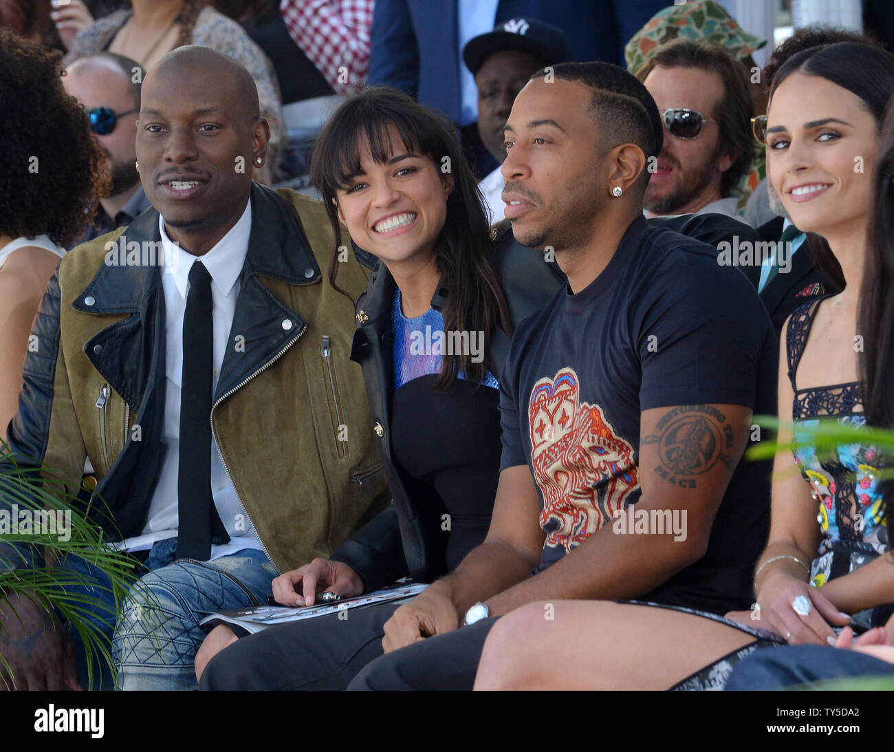 "Furious 7" cast members Tyrese Gibson, Michelle Rodriguez, Chris ...
