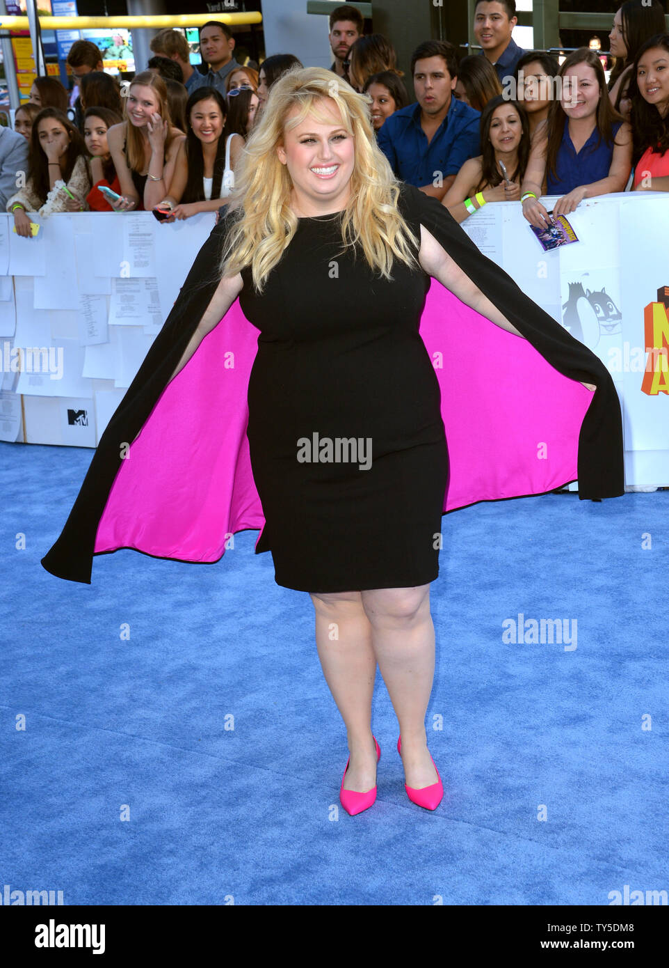 Actress Rebel Wilson arrives for the MTV Movie Awards at Nokia Theatre ...