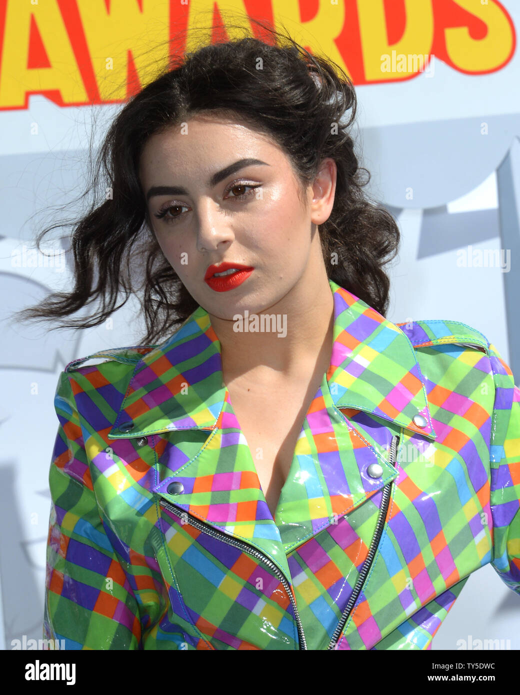 Singer Charli XCX arrives for the MTV Movie Awards at Nokia Theatre L.A ...