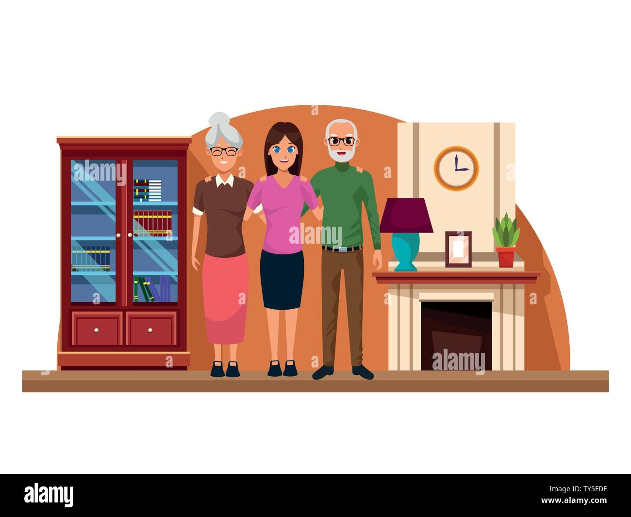 Family parents and daughter cartoons Stock Vector Image & Art - Alamy