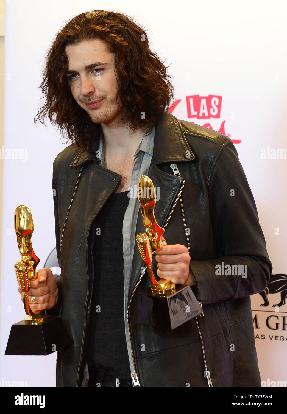 Hozier appears backstage with the awards for Top Rock Artist and Top ...