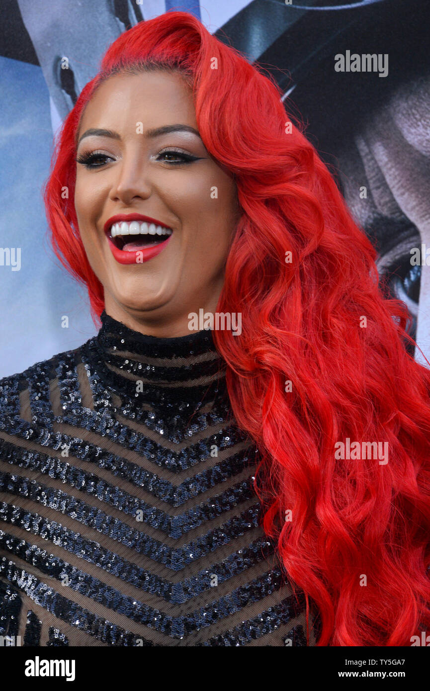 Model and TV personality Eva Marie attends the premiere of the motion ...