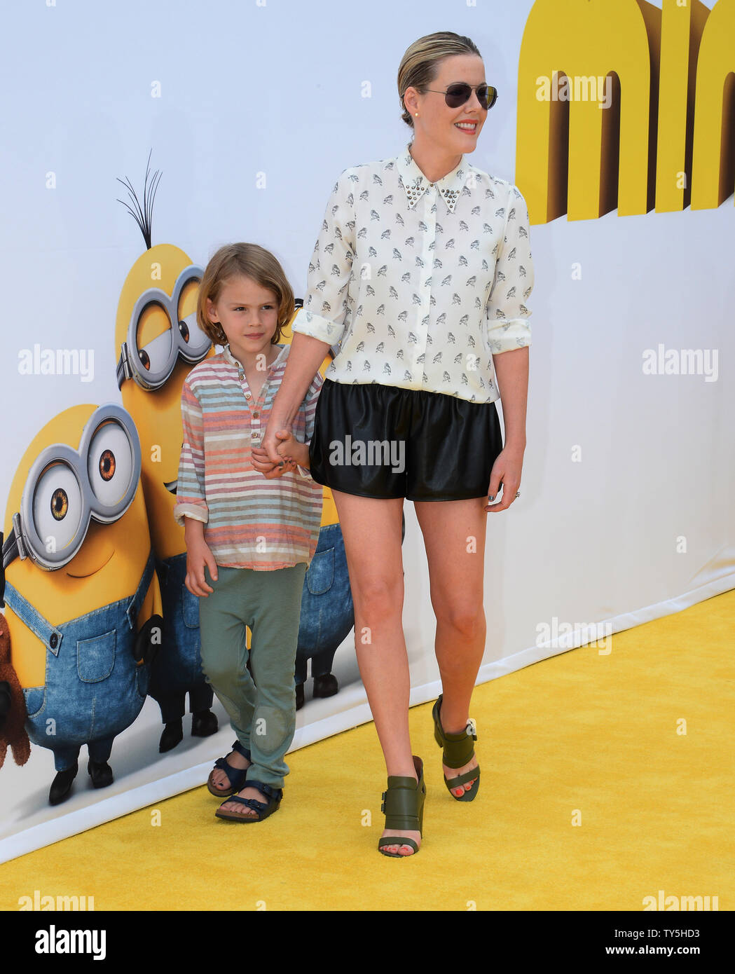 Canadian actress and producer Kathleen Robertson and her son William ...