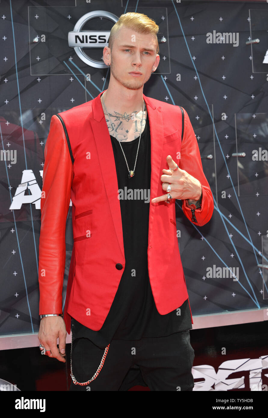 Musician Machine Gun Kelly attends the 15th annual BET Awards at ...