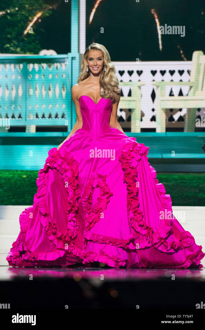 Olivia Jordan, Miss Oklahoma competes in the evening gown competition ...