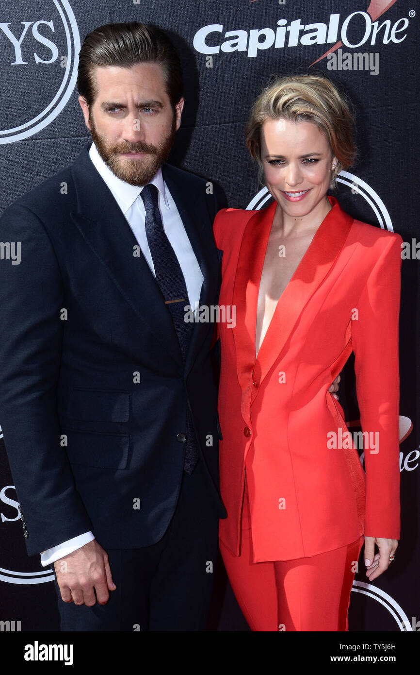 Actors Jake Gyllenhaal (L) and Rachel McAdams attend the ESPY Awards at ...