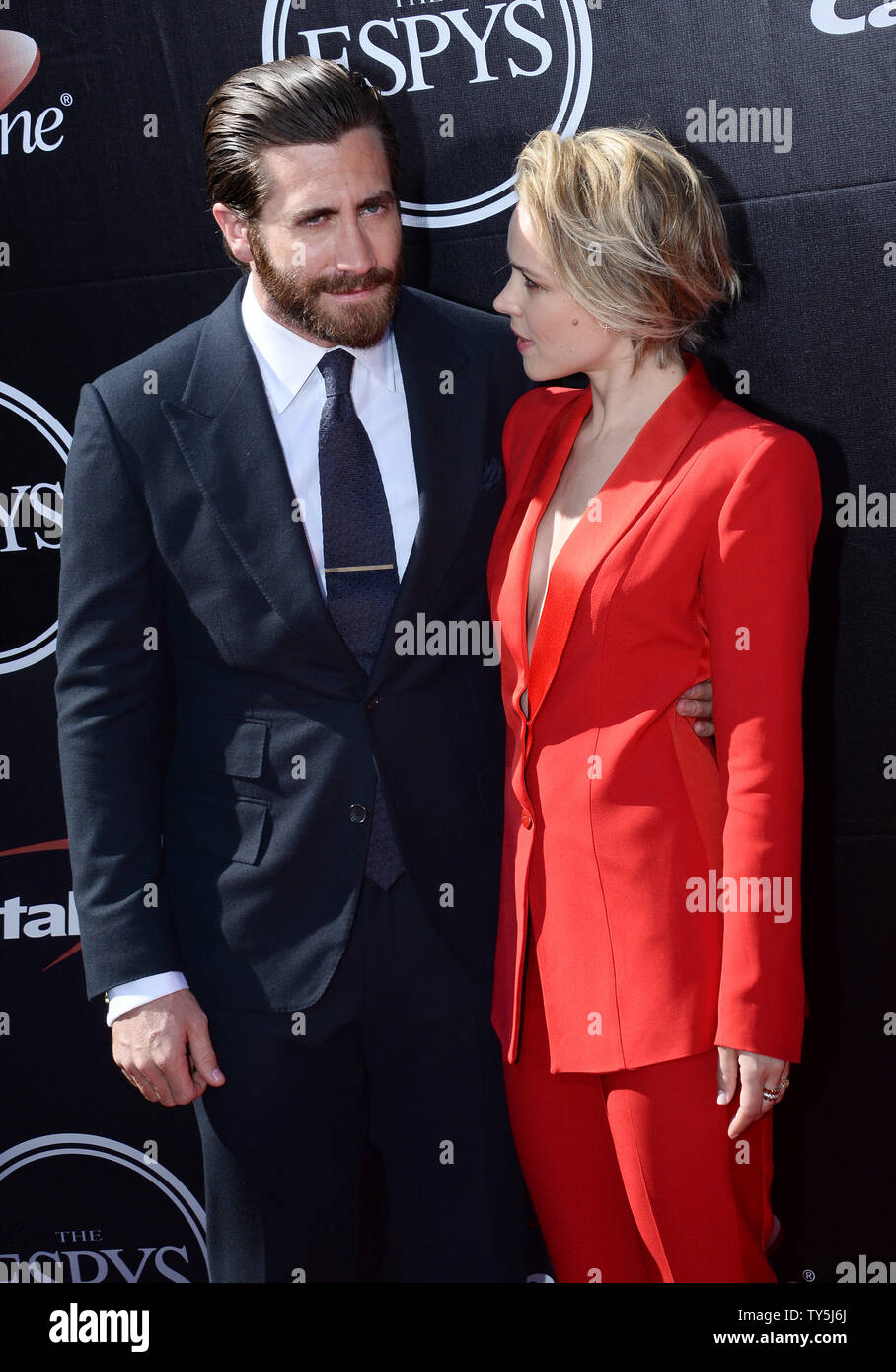 Actors Jake Gyllenhaal (L) and Rachel McAdams attend the ESPY Awards at ...