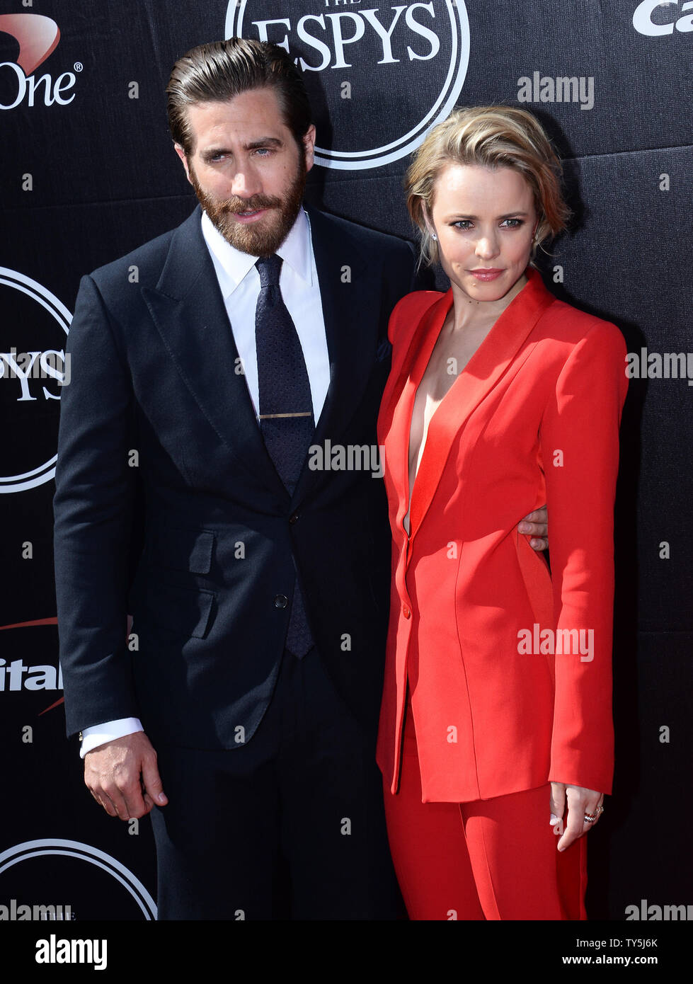 Actors Jake Gyllenhaal (L) and Rachel McAdams attend the ESPY Awards at ...