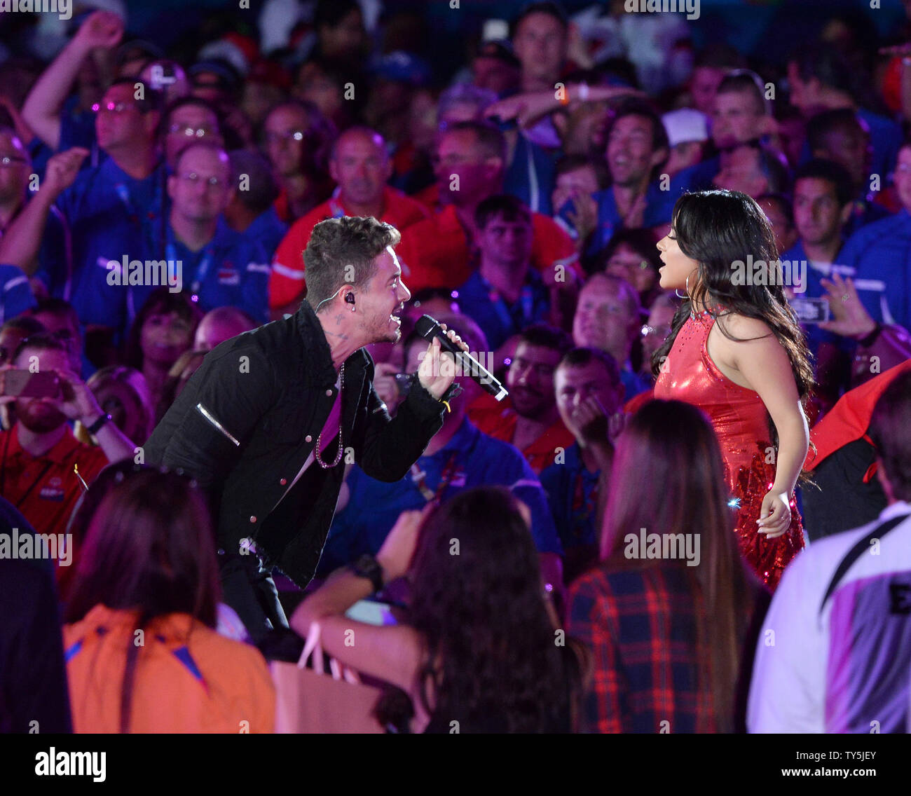Columbian singer J Balvin performs during the opening ceremony of the ...