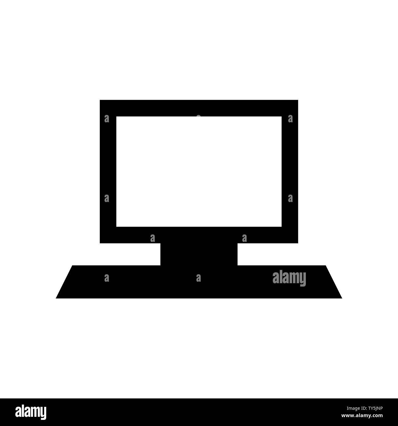 monitor desktop computer logo or icon illustration Stock Photo - Alamy