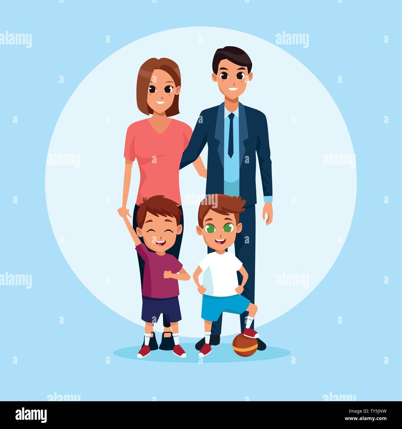 Family parents and kids cartoons Stock Vector Image & Art - Alamy